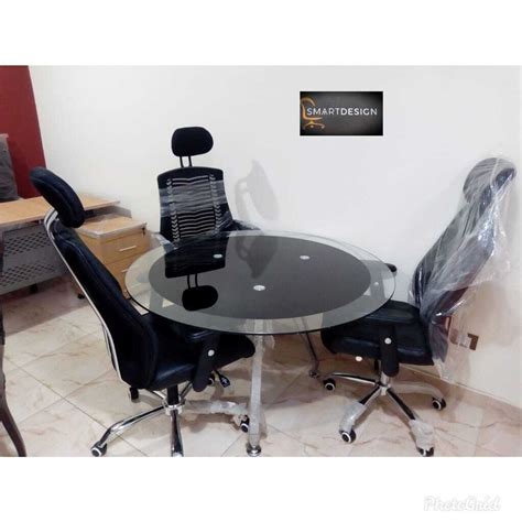 ترابيزه اجتماعات زجاج سيكوريت ضد الكسر مقاس 120سم