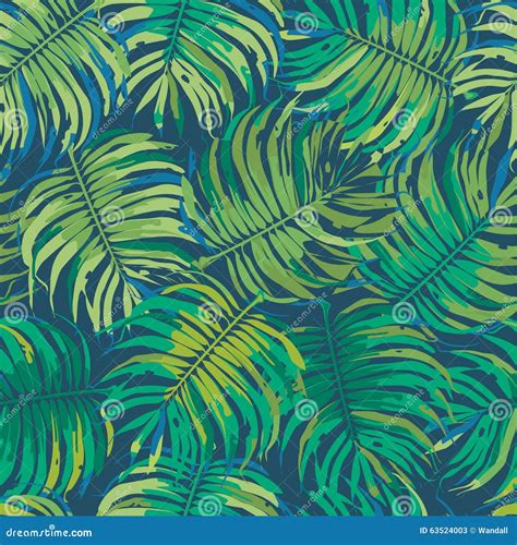 Seamless Tropical Floral Pattern Background Texture Stock Illustration