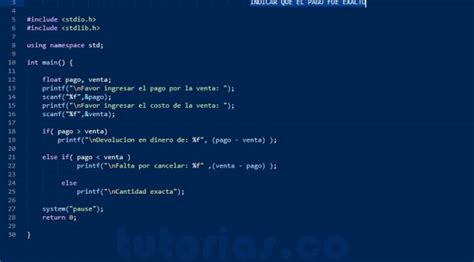 Sentencia If Else Turbo C Cambio En Dinero Por Compra Tutorias Co