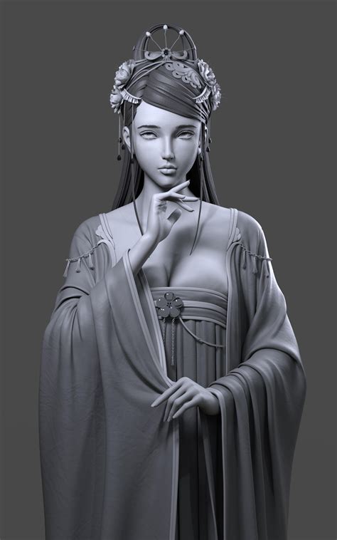 古风妹子模型 角色人物生物 作品模型 Cg模型网