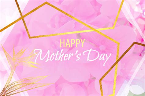 해피 어머니의 날 골드 라인핑크 수국 꽃 추상적 인 배경 골드 빛나는 그런 지 텍스처 금 호 일 브러쉬 스트로크 클립 예술 인사말 카드 광고 배너 전단지에 대한 금속 황금