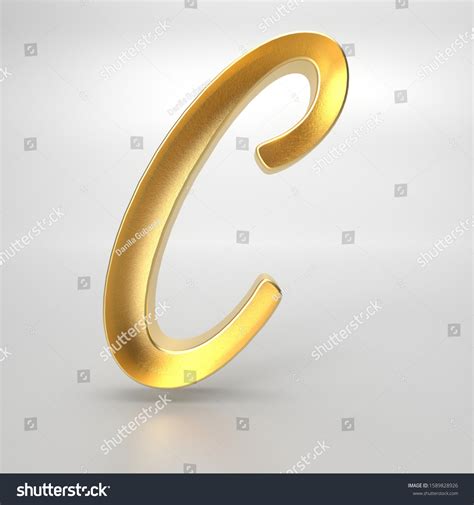 3d Rendering Letter C Gold Metal Stock Illustration 1589828926 ...