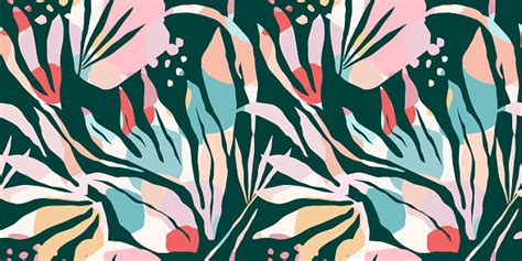 추상적인 잎이 있는 예술적 원활한 패턴 종이 커버 패브릭 인테리어 장식 및 기타 현대적인 디자인 0명에 대한 스톡 벡터 아트 및 기타 이미지 Istock