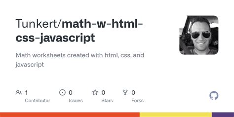 GitHub Tunkert Math W Html Css Javascript Math Worksheets Created