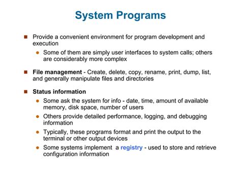 Lecture02operating System Structures Operating Systems Ppt
