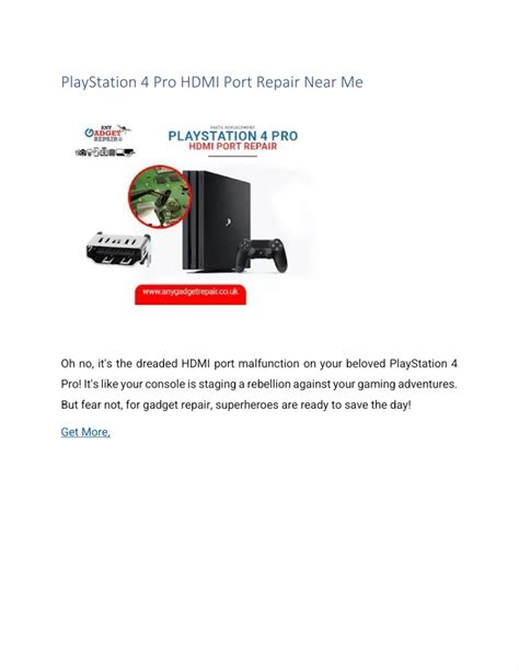 Ppt Playstation Hdmi Port Repair Powerpoint Presentation Free