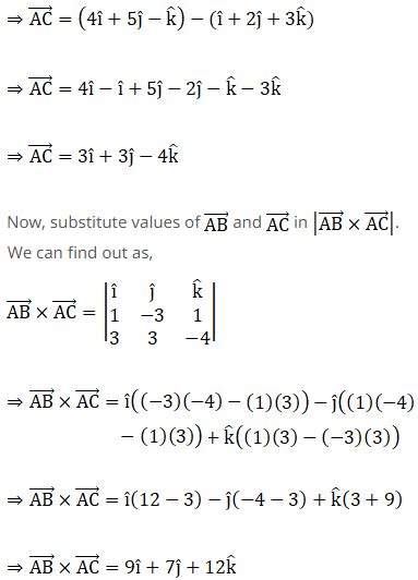 Using Vectors Find The Area Of The Triangle Abc With Vertices A 1 2 3 B 2 1 4 And C 4