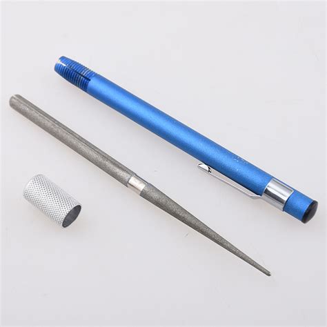 Sharpener Aluminum Handle Pen Shape Outdoor Portable Whetstone Ts 3495