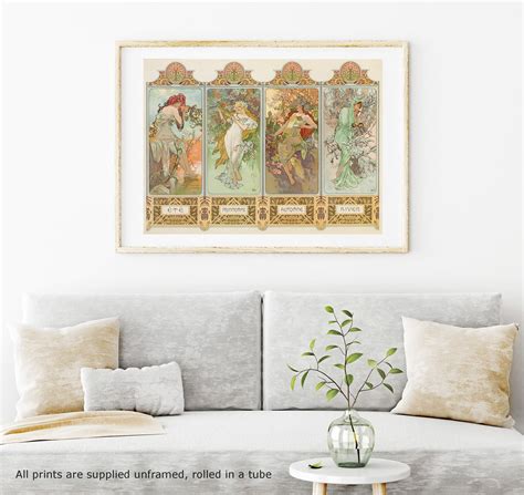 Mucha The Four Seasons Hahnemühle Photo Rag Luxury Paper Premium