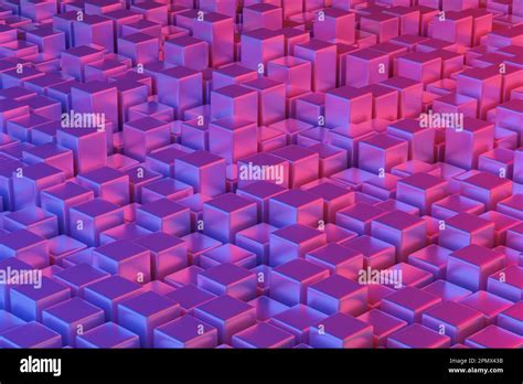 Red And Blue Quadrangular Prisms Geometric Background 3d Illustration