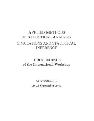 Here Applied Methods Of Statistical Analysis Applications In Survival