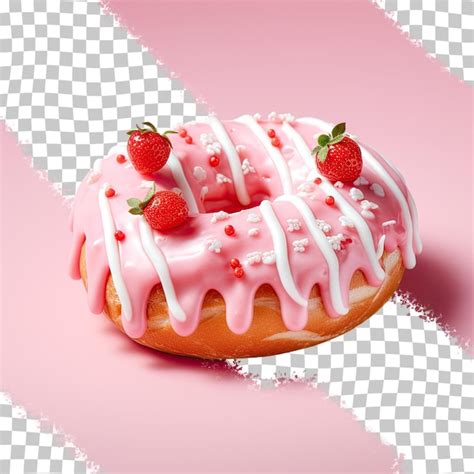 Premium Psd Strawberry Donut With A Twist