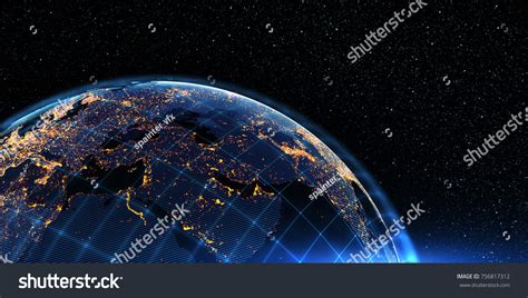 Technology Background Hologram Earth Connecting Dots Stock Illustration 756817312 Shutterstock