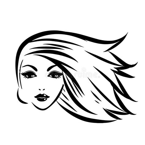 A Bundle Illustration Of Girl With Long Curly Hair Stock Vector