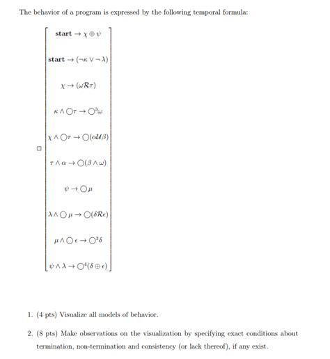 Solved The Behavior Of A Program Is Expressed By The