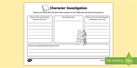 Character Inference Chart Reading Comprehension Twinkl