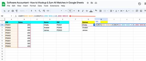How To Vlookup Sum All Matches In Google Sheets