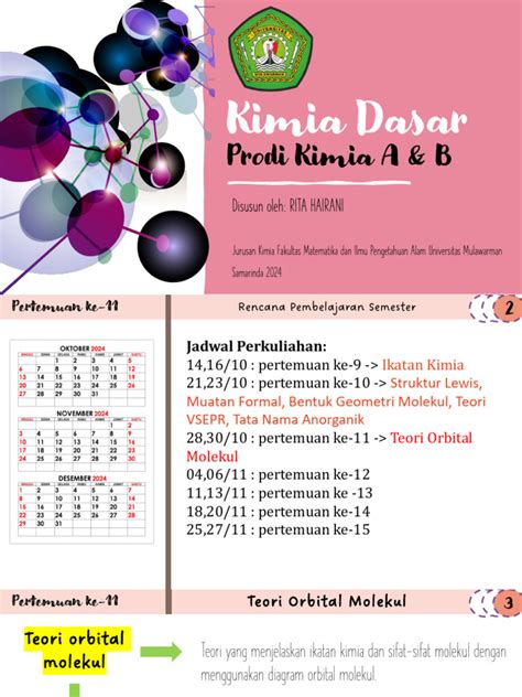 Kimia%20Dasar_Pertemuan%2011_Teori%20Orbital%20Molekul_Prodi%20Kimia | PDF