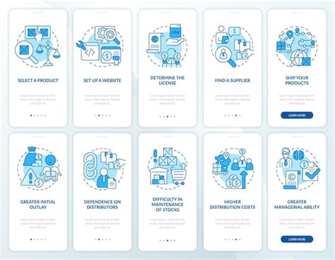 Premium Vector Export And Import Business Blue Onboarding Mobile App