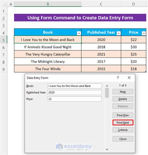 how to create an excel data entry form without a userform exceldemy