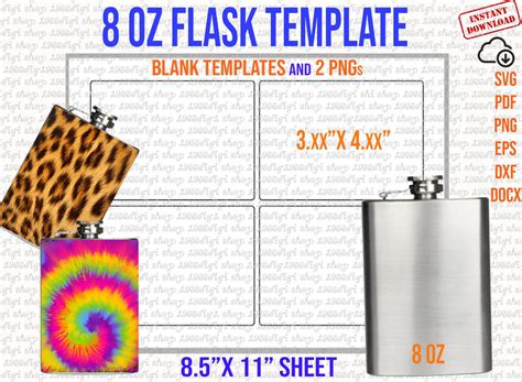 Flask Svg Flask Template Flask 8 Oz Template Alcohol Svg Flask Svg Designs Liquid Patience