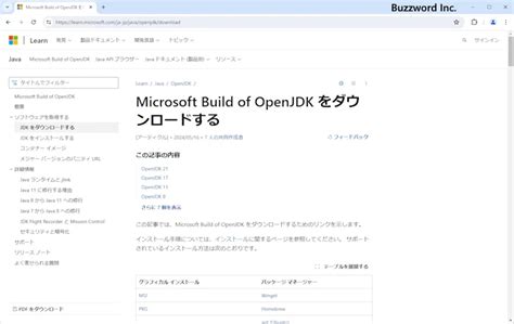 Java Microsoft Build of OpenJDKのダウンロード及びインストール