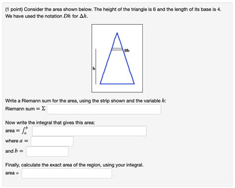 Solved Point Consider The Area Shown Below The Height Chegg