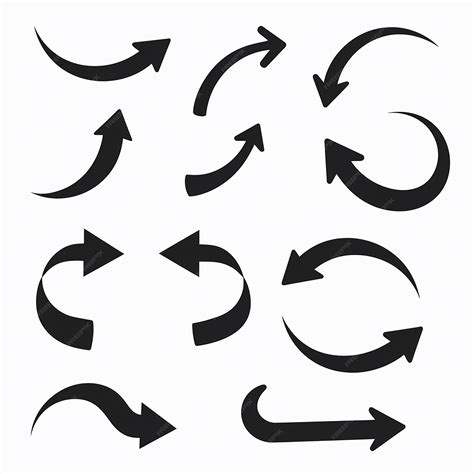 Premium Vector A Collection Of Curved And Straight Arrows