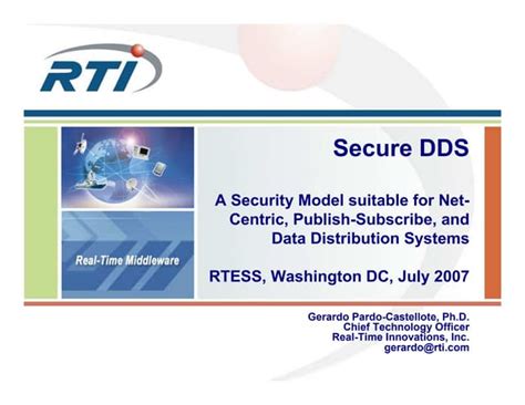 Dds Security A Security Model Suitable For Net Centric For Pub Sub And Data Distribution