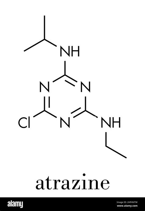 Atrazine Broadleaf Herbicide Molecule Skeletal Formula Stock Vector