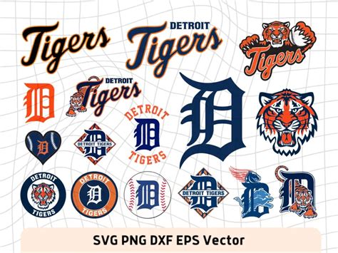 Detroit Tigers Svg Cut Files Bundle Mlb Logo Vector Tigers Png