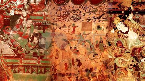 壁画、敦煌壁画、莫高窟、飞天仙女、古画1280x720高清视频素材下载编号1574161舞台背景vj师网