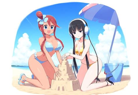 Rule 34 2024 2girls Ai Generated Arms Bangs Beach Belly Button Bikini
