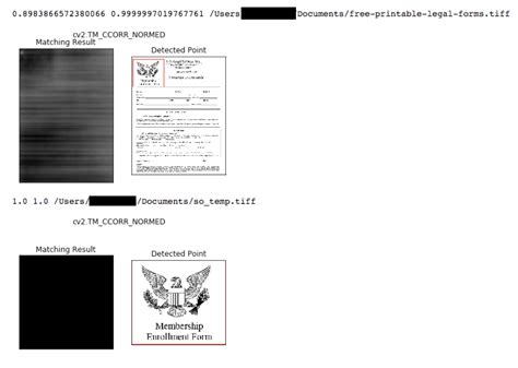 Python Opencv Template Matching Or Feature Detection To Correctly Categorize Types Of Faxes