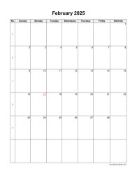 February 2025 Blank Calendar
