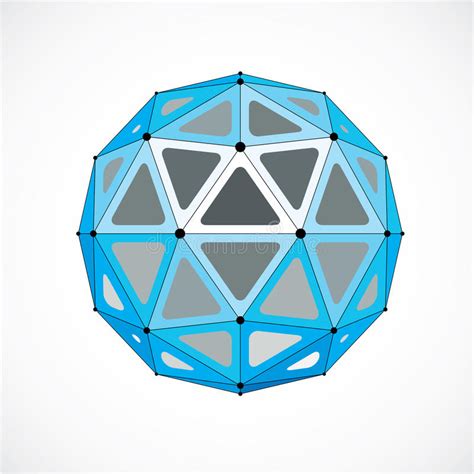 Abstract Vector Low Poly Object With Black Lines And Dots Connected