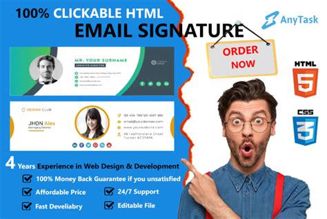 Design A Clickable Html Email Signature By Rahatali Fiverr