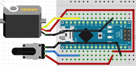 Arduino Potentiometer Servo Motor Test Circuit Bluetin Io