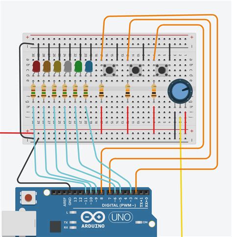 Led Control System Using Arduino Potentiometer And Push Buttons Page 2 Programming