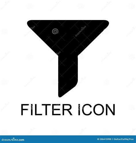 Filter Button Web Shape Icon Flat Filtering Symbol Funnel Sign Vector