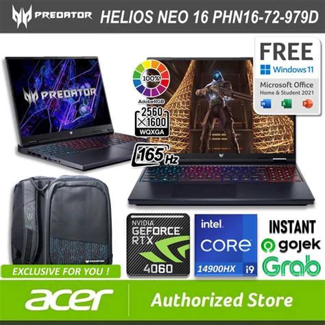 Jual Acer Predator Helios Neo D Rtx I Hx Tb Ssd W Ohs Wqxga Hz