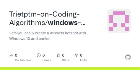 GitHub Trietptm On Coding Algorithms Windows Hotspot Lets You Easily Create A Wireless