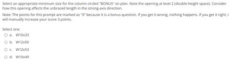 Solved Select An Appropriate Minimum Size For The Column Chegg