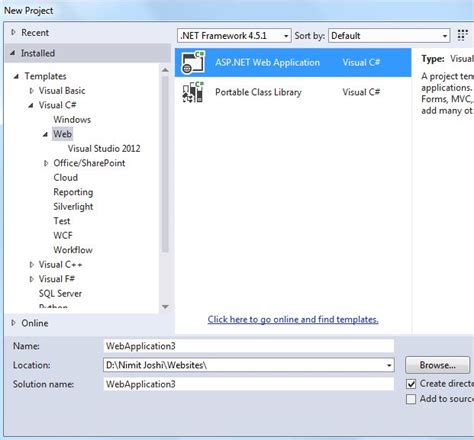 Introduction To Web Project Templates In Visual Studio Preview