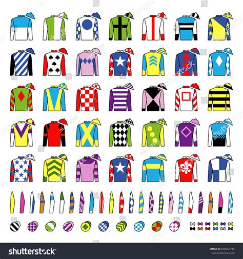 Jockey Uniform Traditional Design Jackets Silks Stock Vector Royalty