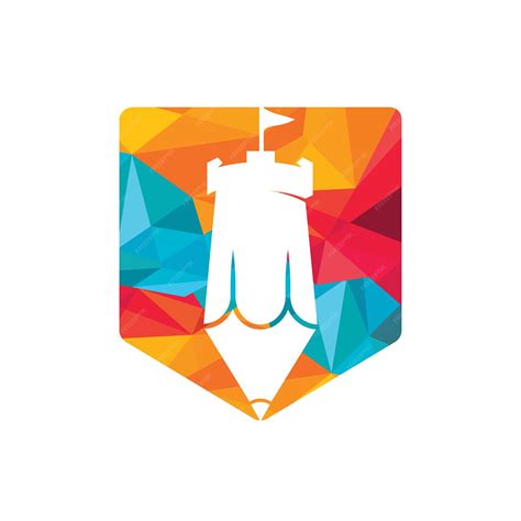 Premium Vector Pencil Castle Vector Logo Design