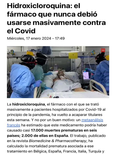 Hidroxicloroquina El Fármaco Que Nunca Debió Usarse Masivamente Contra