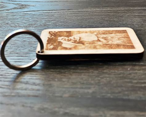 Custom Photo Wooden Keychain Laser Engraved HD Photo Etsy