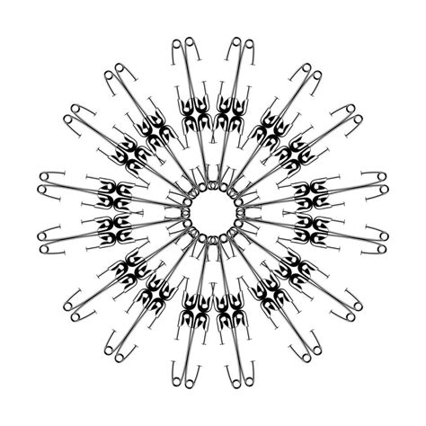 Artistic Circle Shape Made From Safety Pin Composition For Decoration Ornate Logo Website