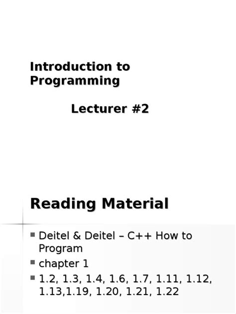 introduction to programming lecturer 2 variables data types
